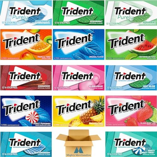 Amazon.com : Trident Sugar Free Gum Variety Pack, Spearmint, Perfect ...