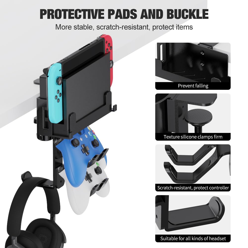 Snapklik.com : MILEGI 3-in-1Desk Controller Holder - Rotating Headphone ...