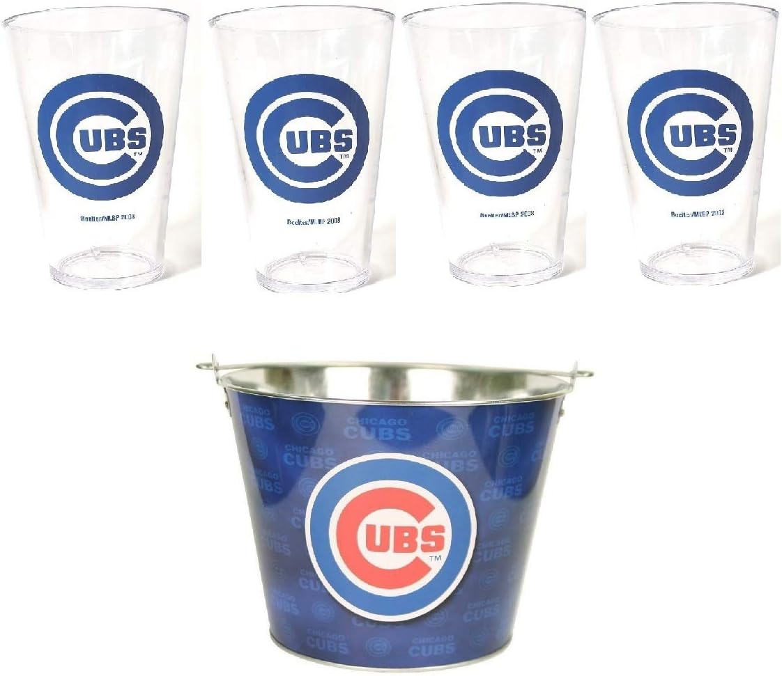 Amazon.com: MLB Tailgate Set - Ice Bucket and 4 Cups - Chicago Cubs ...