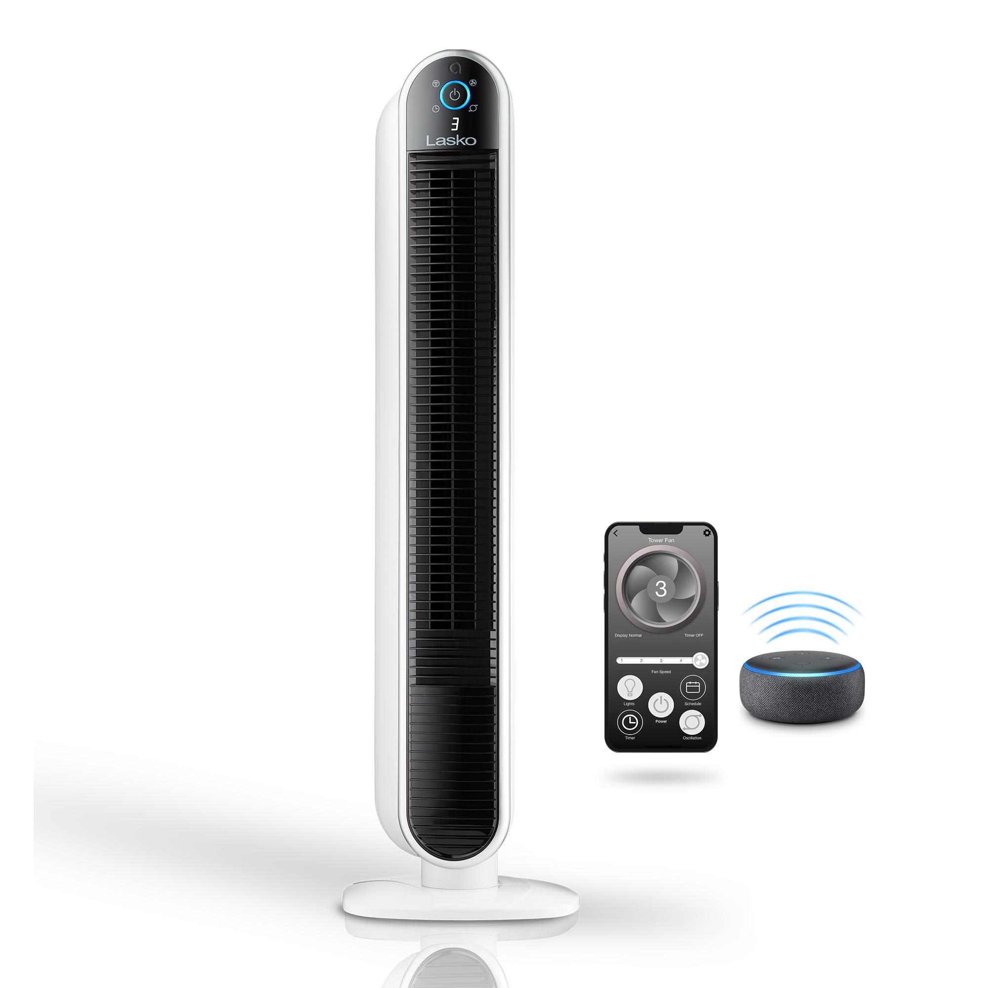 Amazon.com: Lasko Smart Oscillating Tower Fan Powered by Aria, Wi-Fi ...