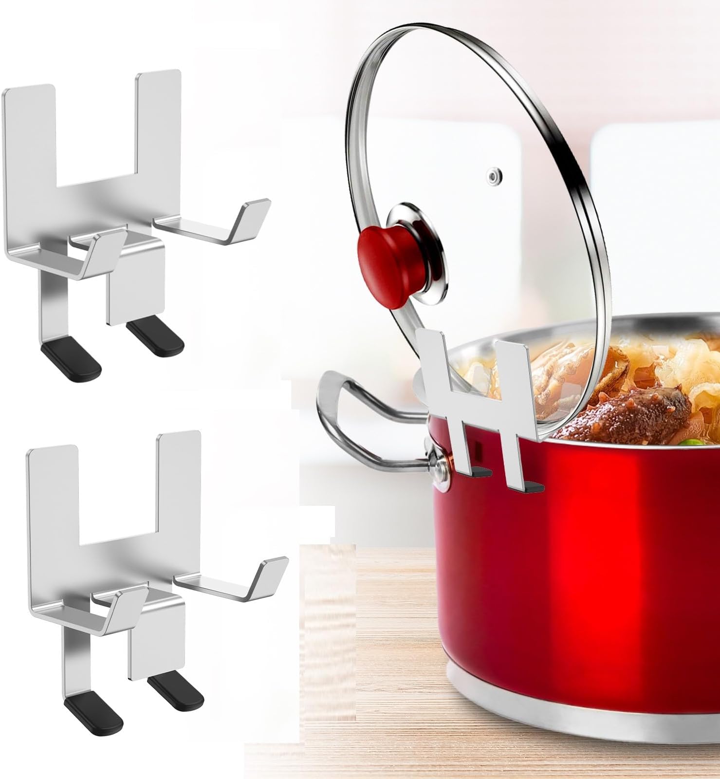 Amazon.com - LYDODOKA 2Pcs Kitchen Pot Lid Holder Attachment, Stainless ...
