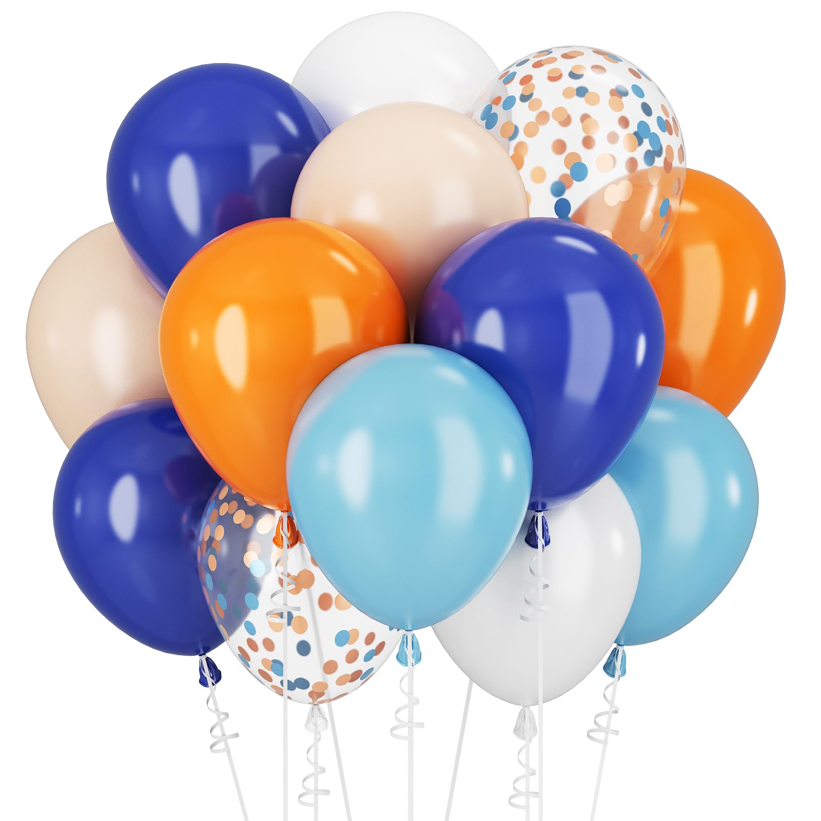 Amazon.com: Blue and Orange Balloons 60PCS 12INCH Orange Blue White ...