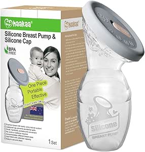 Amazon.com: haakaa Extractor de leche manual de 4 oz/3.4 fl oz, diseño ...