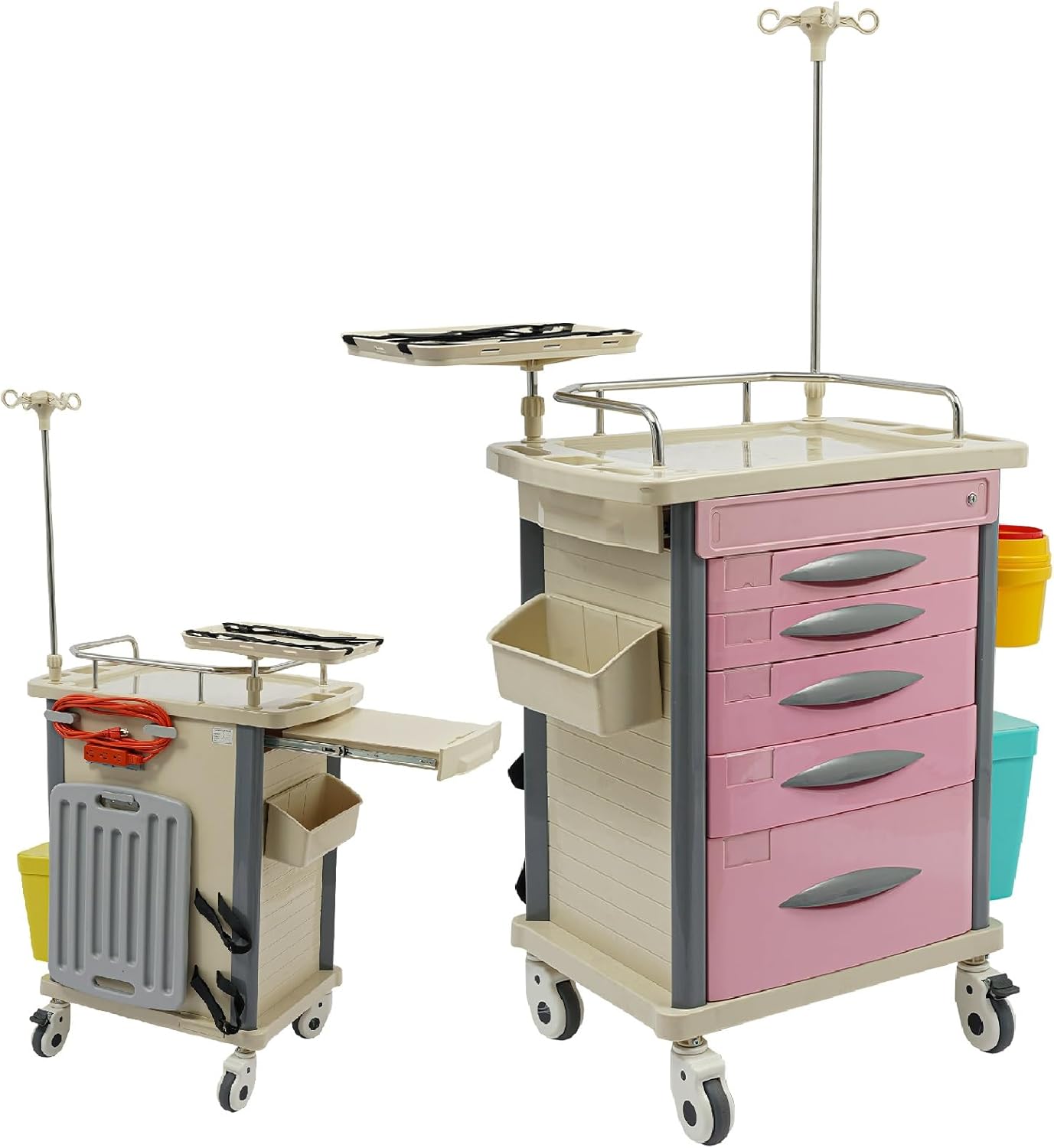 Amazon.com: Medical Rolling Crash Cart with Drawers, Rolling Medical ...