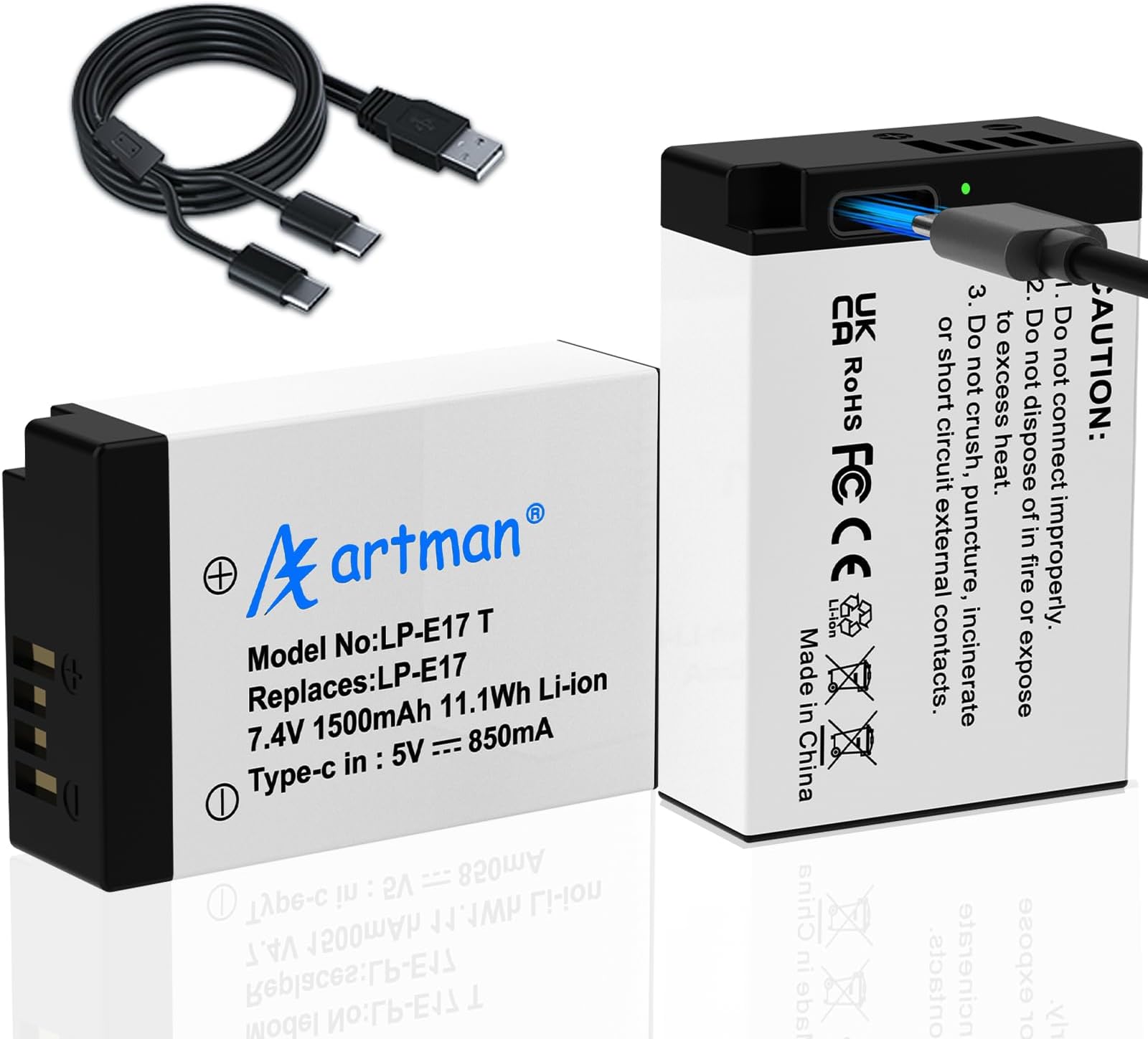 Amazon.com: 2-Pack Canon LP-E17 Lithium-Ion Battery Pack for Canon EOS ...