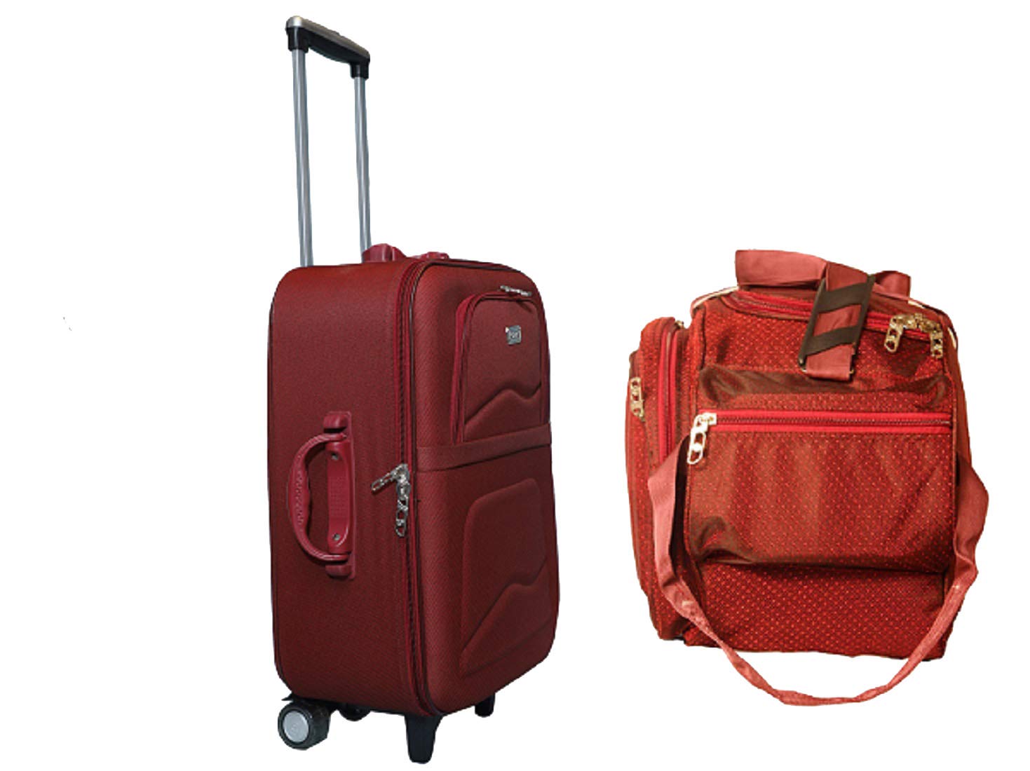 Buy Combo Set Pack of 2 Fiber 24" Check-in Suitcase Trolley Bag for ...