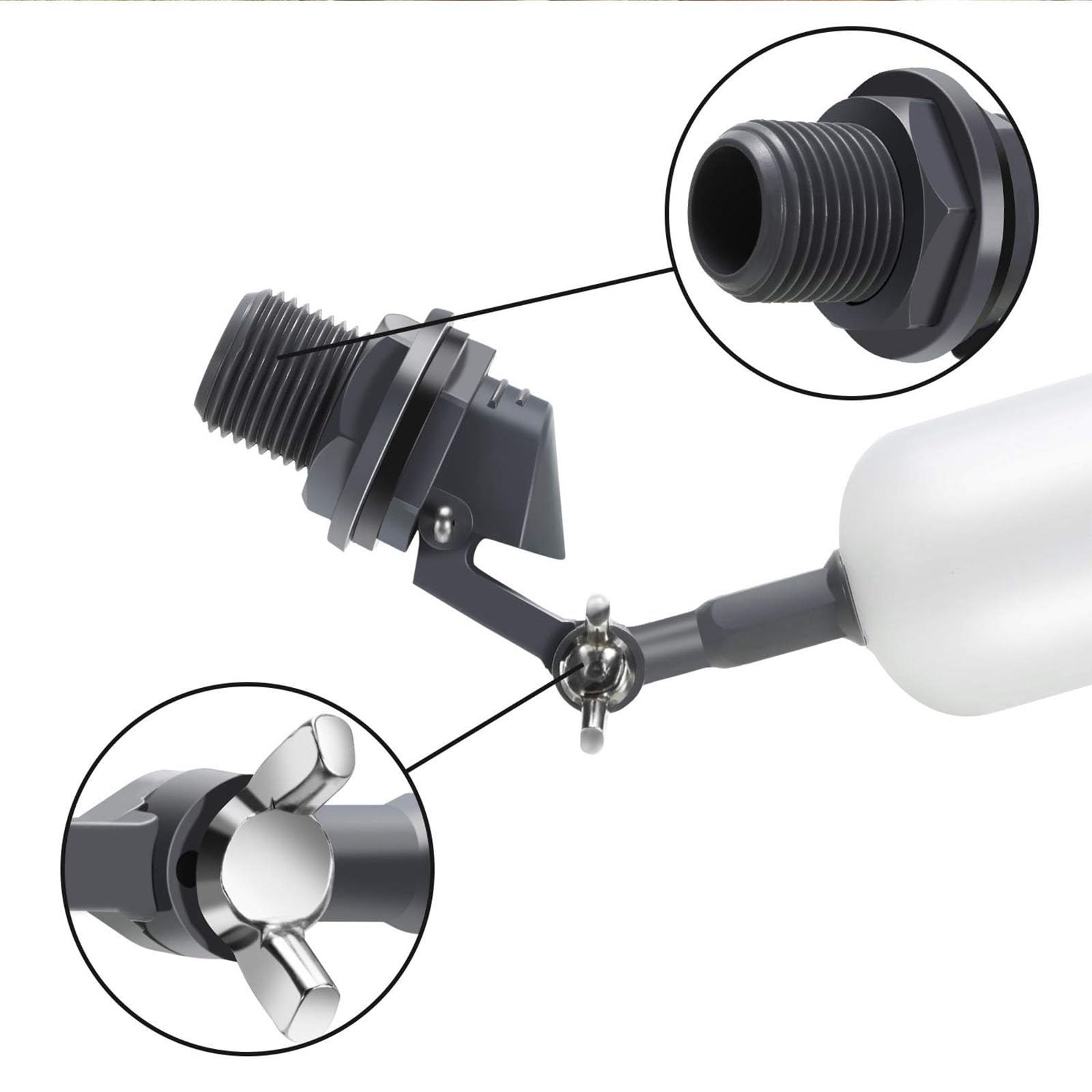 Snapklik.com : Blulu 3 Pcs Float Ball Valve, 1/2 Inch Water Tank Filter ...