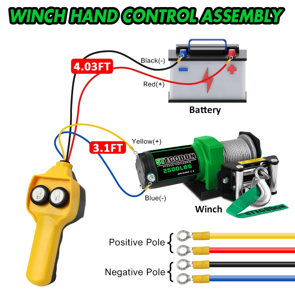 Snapklik.com : STEGODON Winch Handheld Control Winch Remote Replacement ...