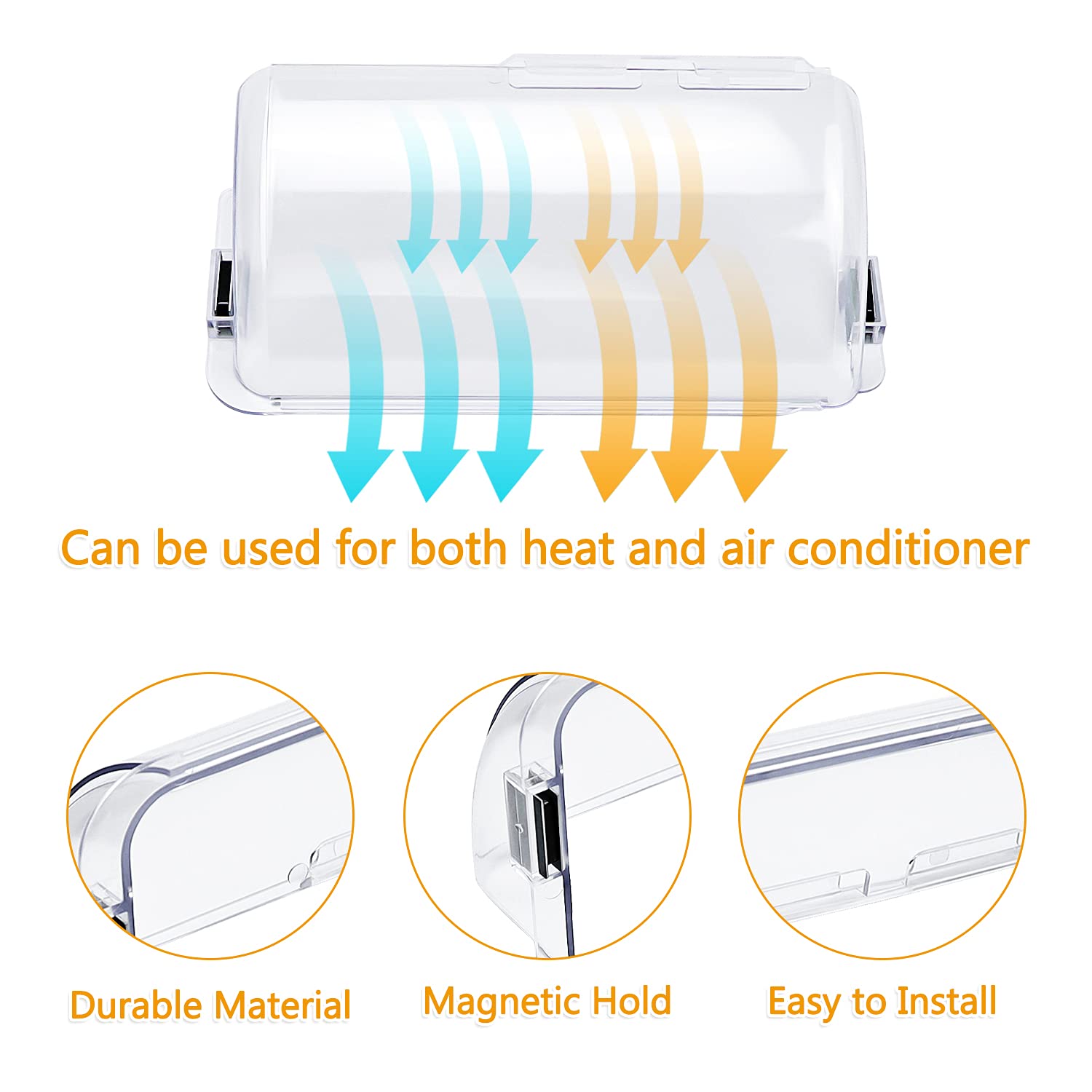 Snapklik.com : Air Vent Deflectors Adjustable Magnetic Heat And Air ...