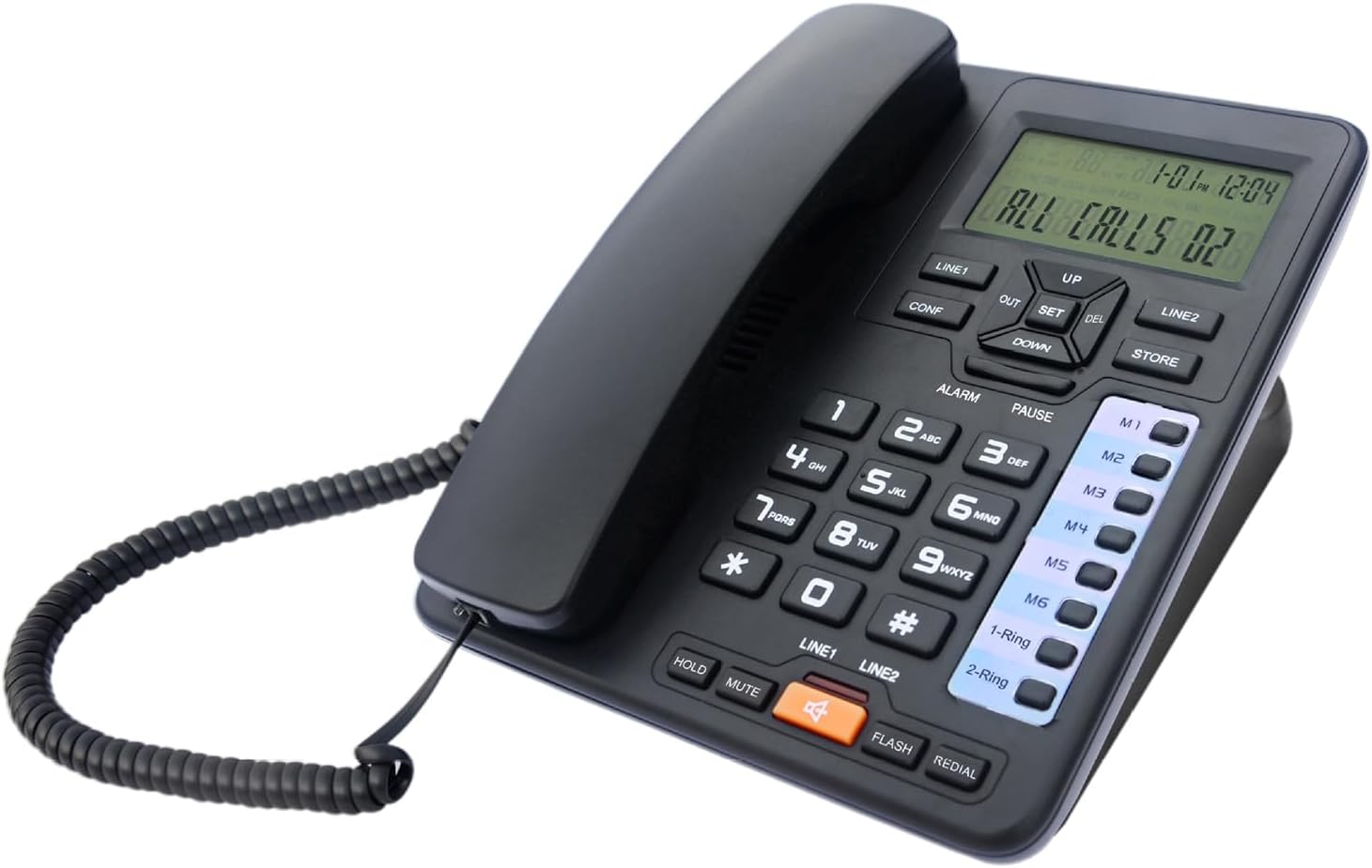 Amazon.com: TC6400 2-Line Telephone Desktop Corded Landline With ...