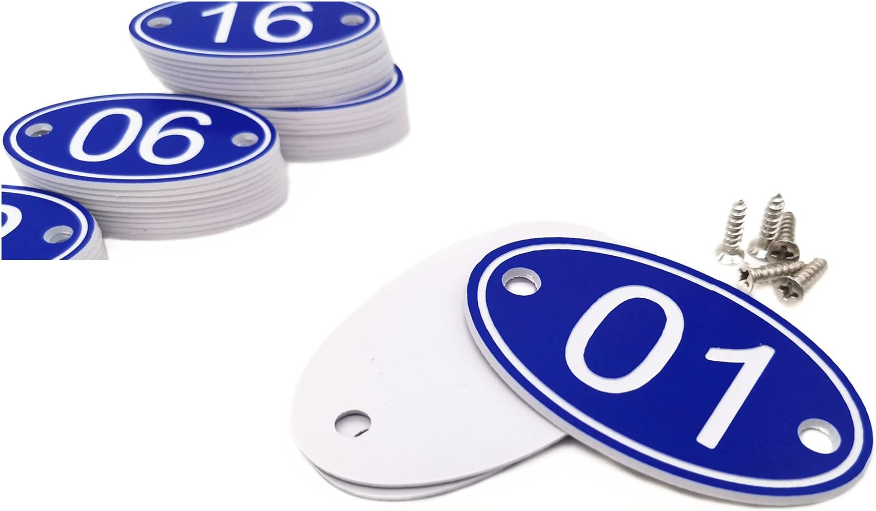 ABS Engraved 30mm x 50mm Oval Table numbers (1-100) Pubs Restaurants ...