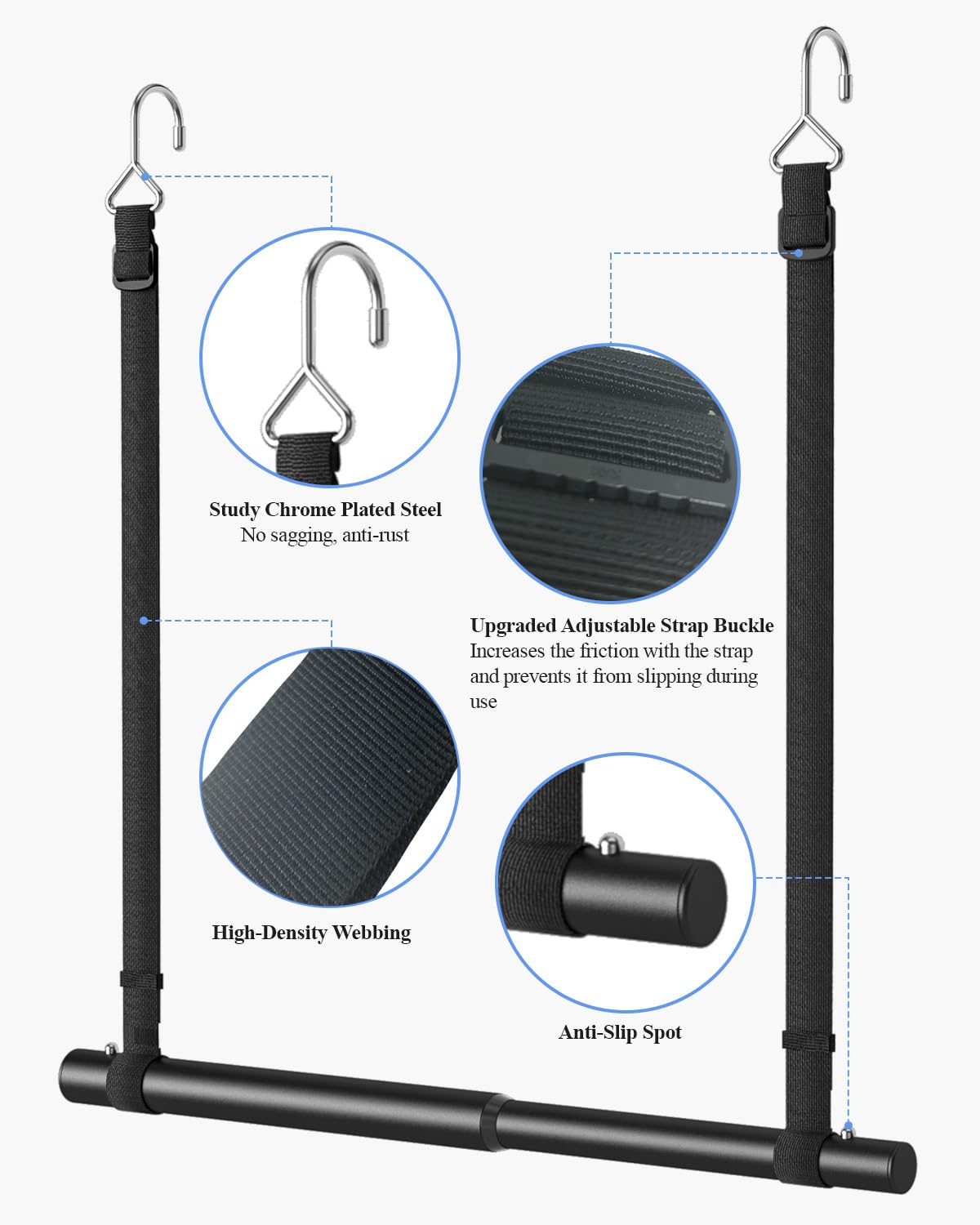 Snapklik.com : Hanging Closet Rod, Stepless Adjustable Width And Height ...