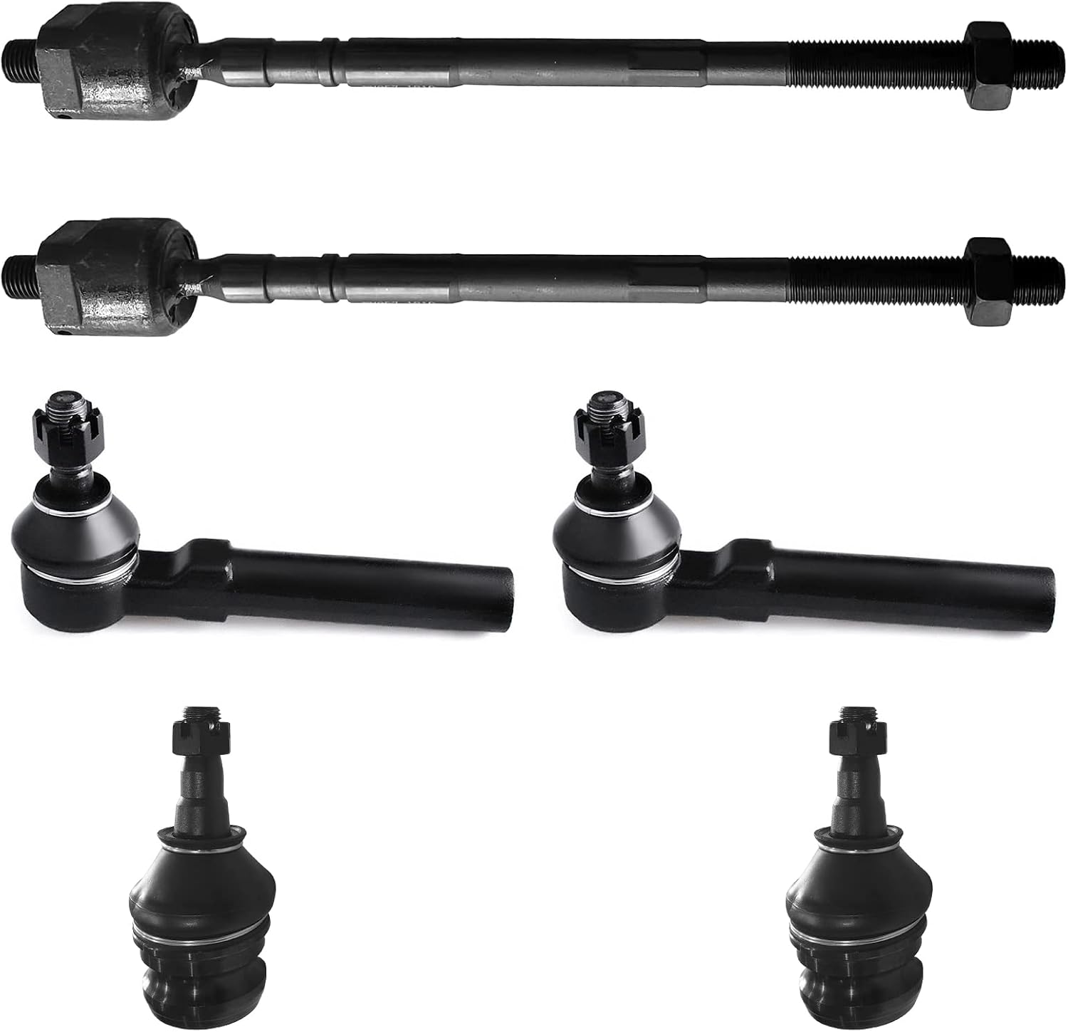 Amazon.com: HHCM 6pc Ball Joint Tie Rod End Kit EV257 ES3712 K9513, 2pc ...