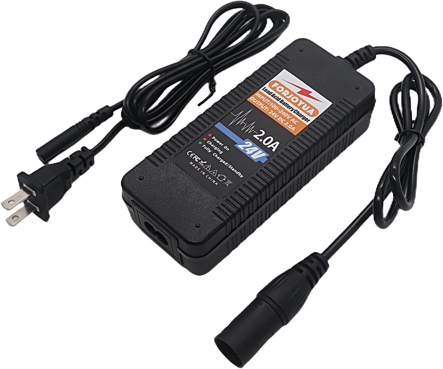 Amazon.com: FORJOYUA 24V 2A AC/DC Lead-Acid Battery Charger for 24V ...