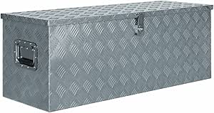 Aluminium Box 110.5x38.5x40 cm Silver, CIADAZ Metal Storage Box, Tool ...