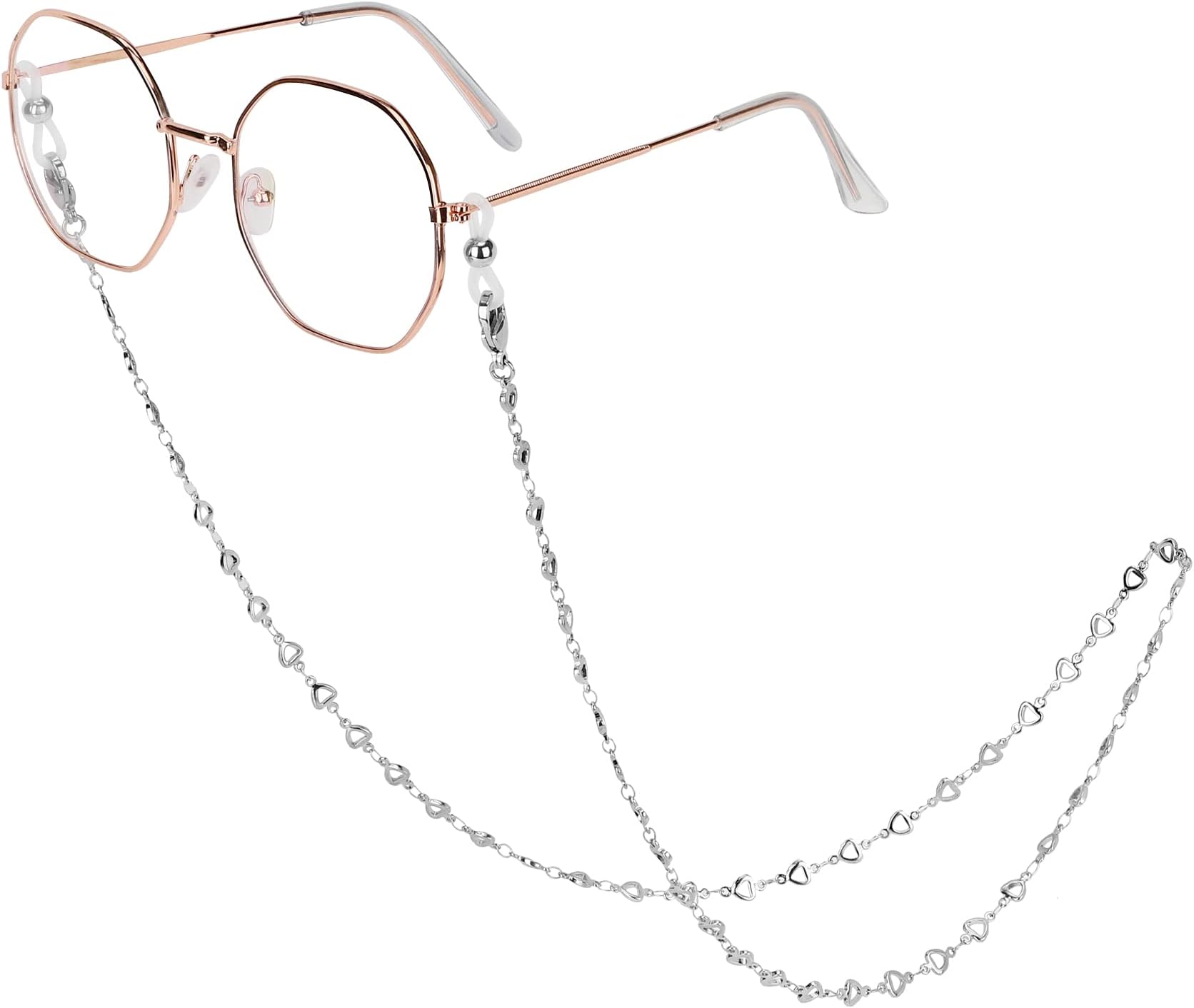Amazon.com: ATLanyards Oval and Ball Stainless Steel Chain Eyeglass ...