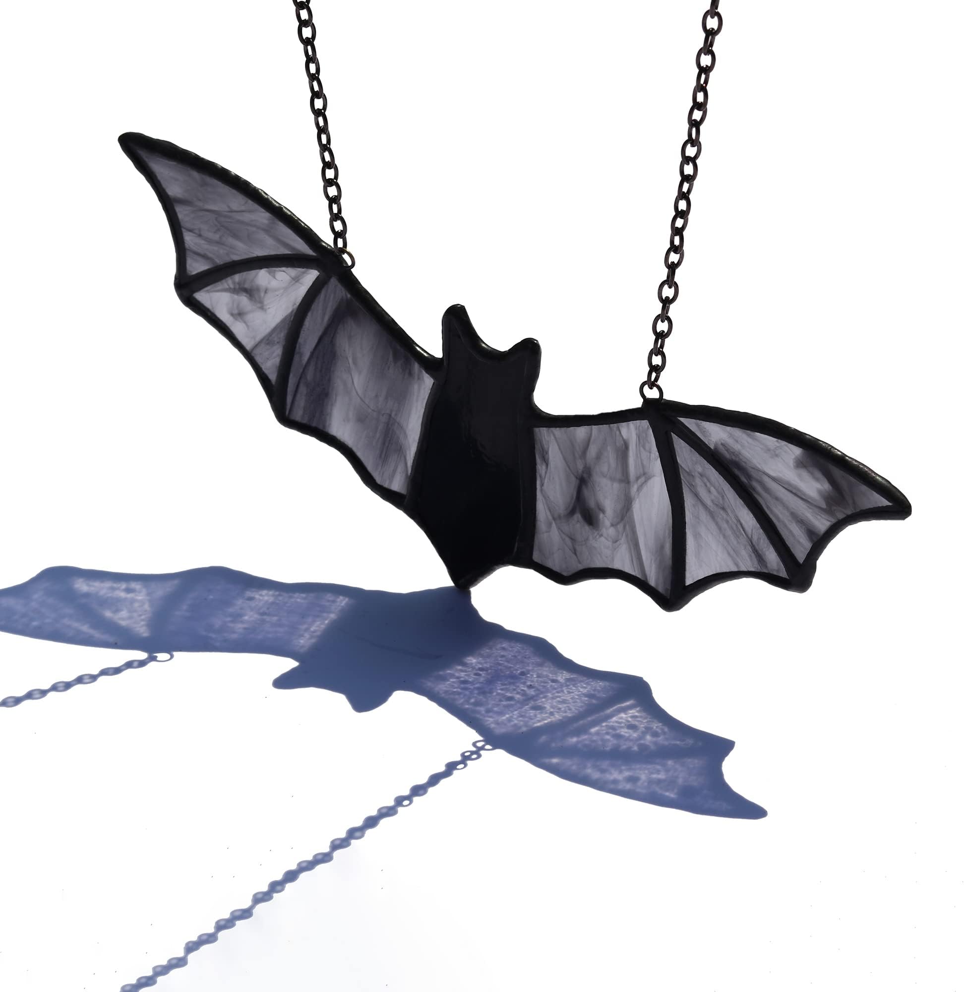 Amazon.com: Raven and Bat Stained Glass Window Hangings,Halloween ...