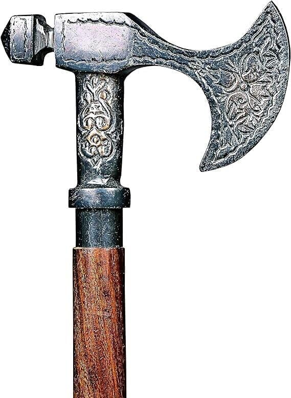 Amazon.com: Walking Cane for Men, Women, Brass Handle Axe Cane, Mystic ...