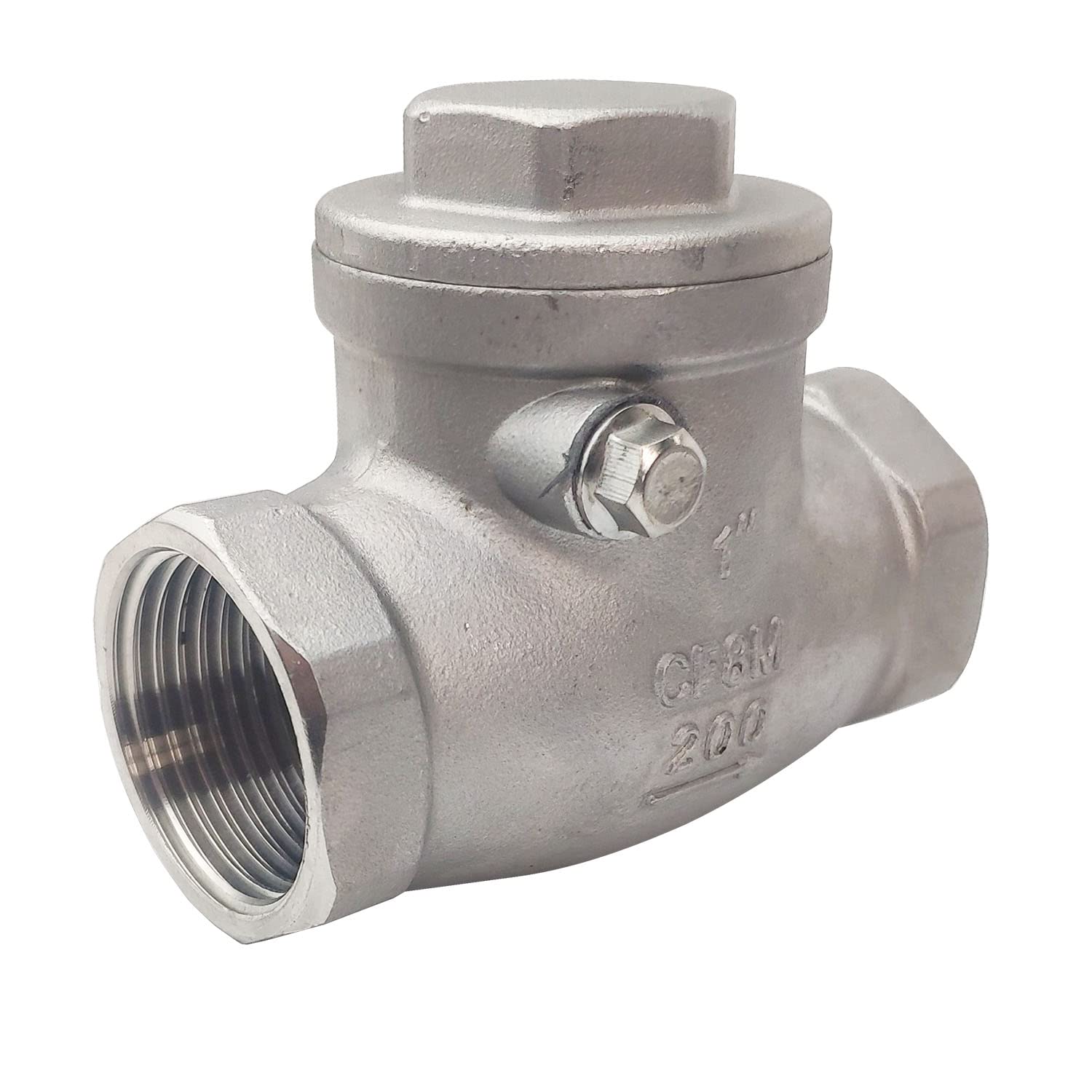 Snapklik.com : 1" NPT Swing Check Valve Female WOG 200 PSI PN16 CF8M
