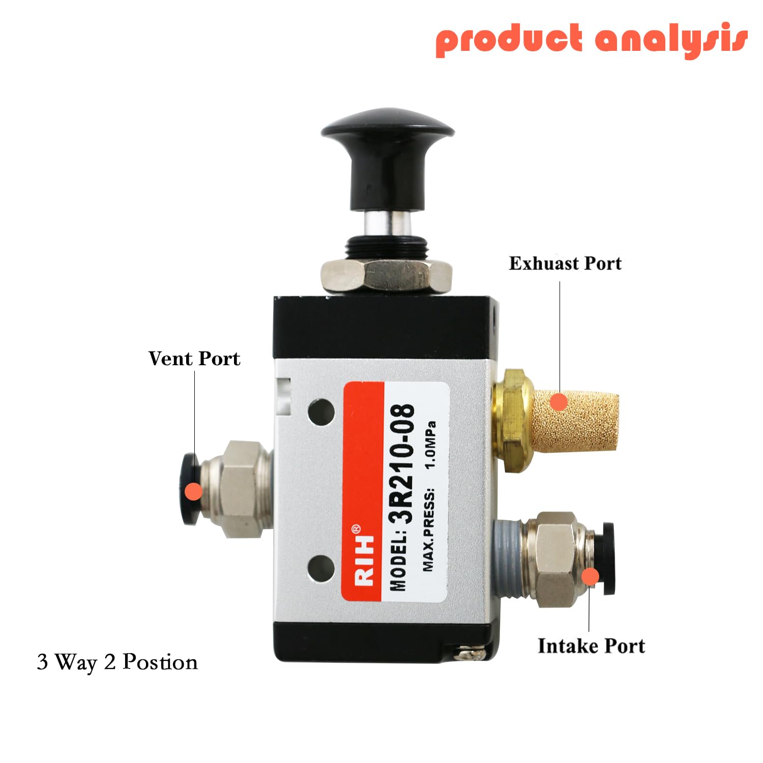 Snapklik.com : RIH 3 Way 2 Postion Air Valve Air Hand Lever Operated ...