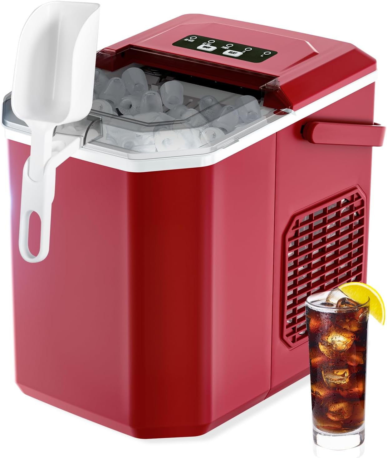 Amazon.com: Countertop Ice Maker, 6 Mins/9 Pcs Bullet Ice, 26 lbs Ice ...