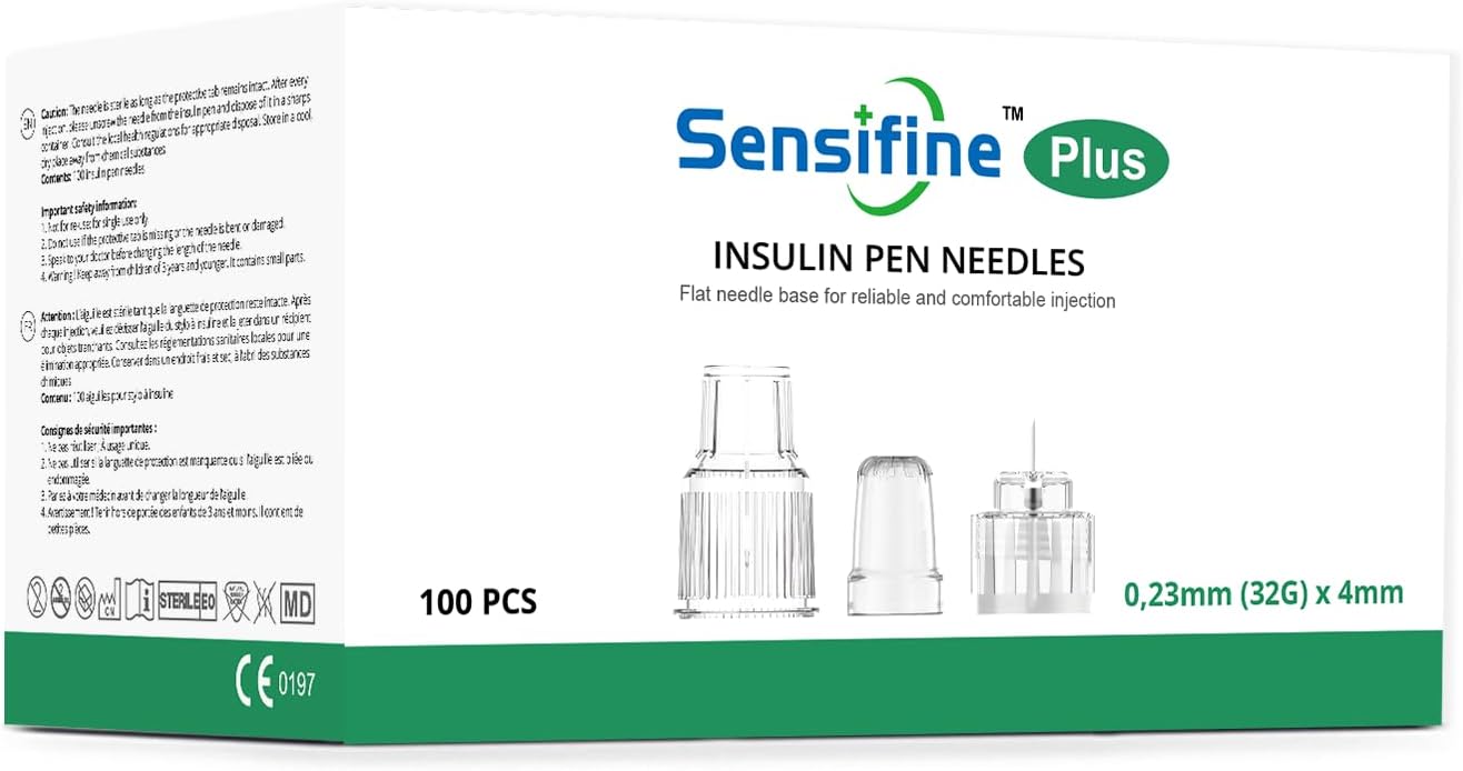 Amazon.com: Sensifine Pen Needles 32g 4mm Ultra Fine, Insulin Needles ...