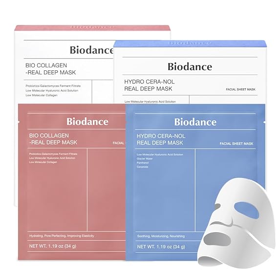 Amazon.com : BIODANCE Best Mask Duo: Bio-Collagen & Hydro Cera-nol Real ...