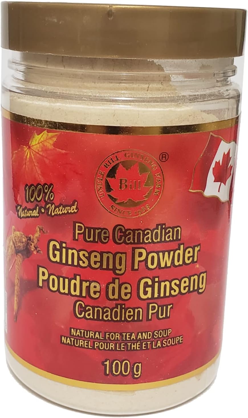 Uncle Bill Ginseng Farm Natural Source Canadian Ginseng Powder 100g ...