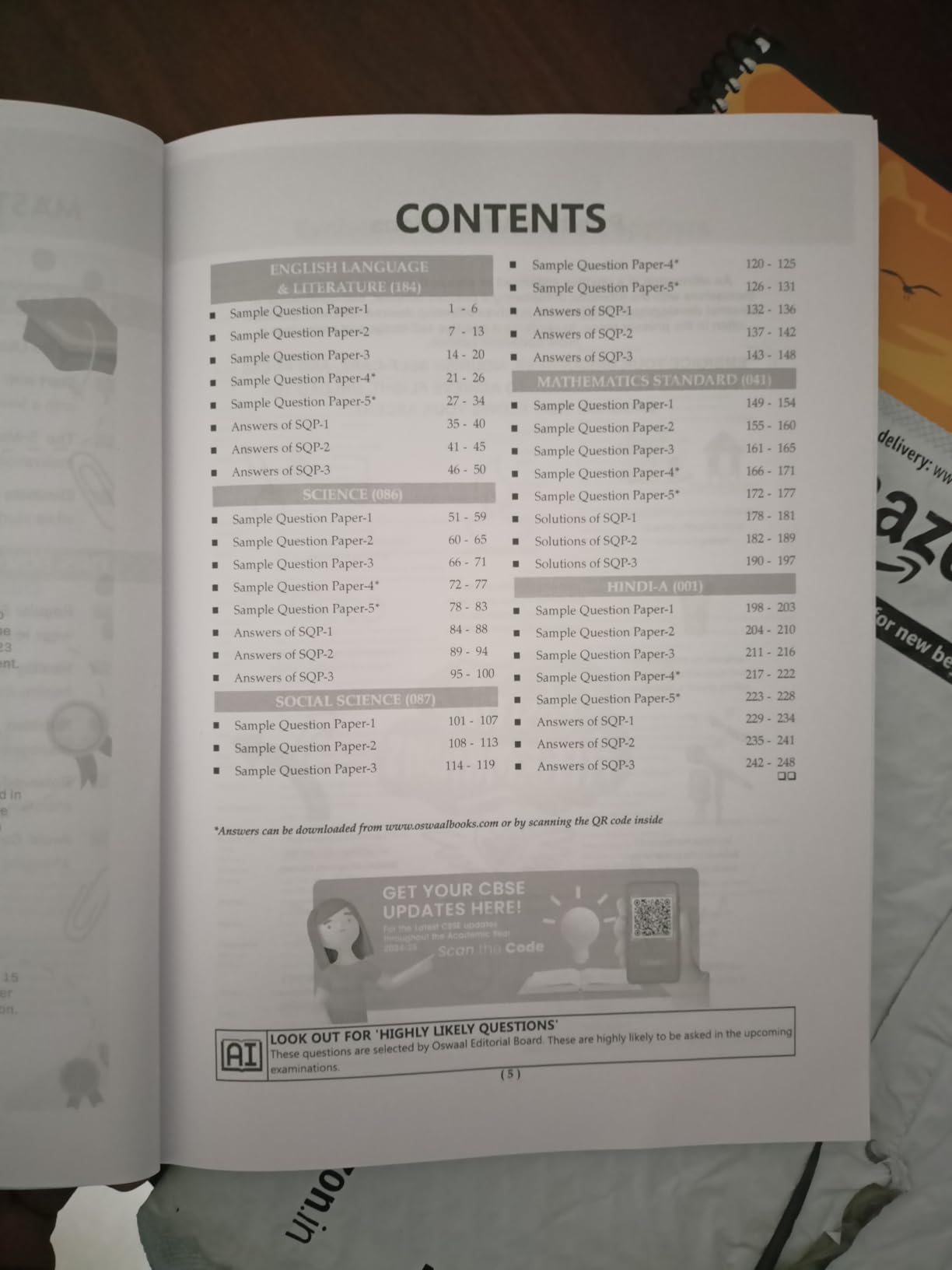 Oswaal CBSE 25 Combined Sample Question papers Class 10 Books Science ...