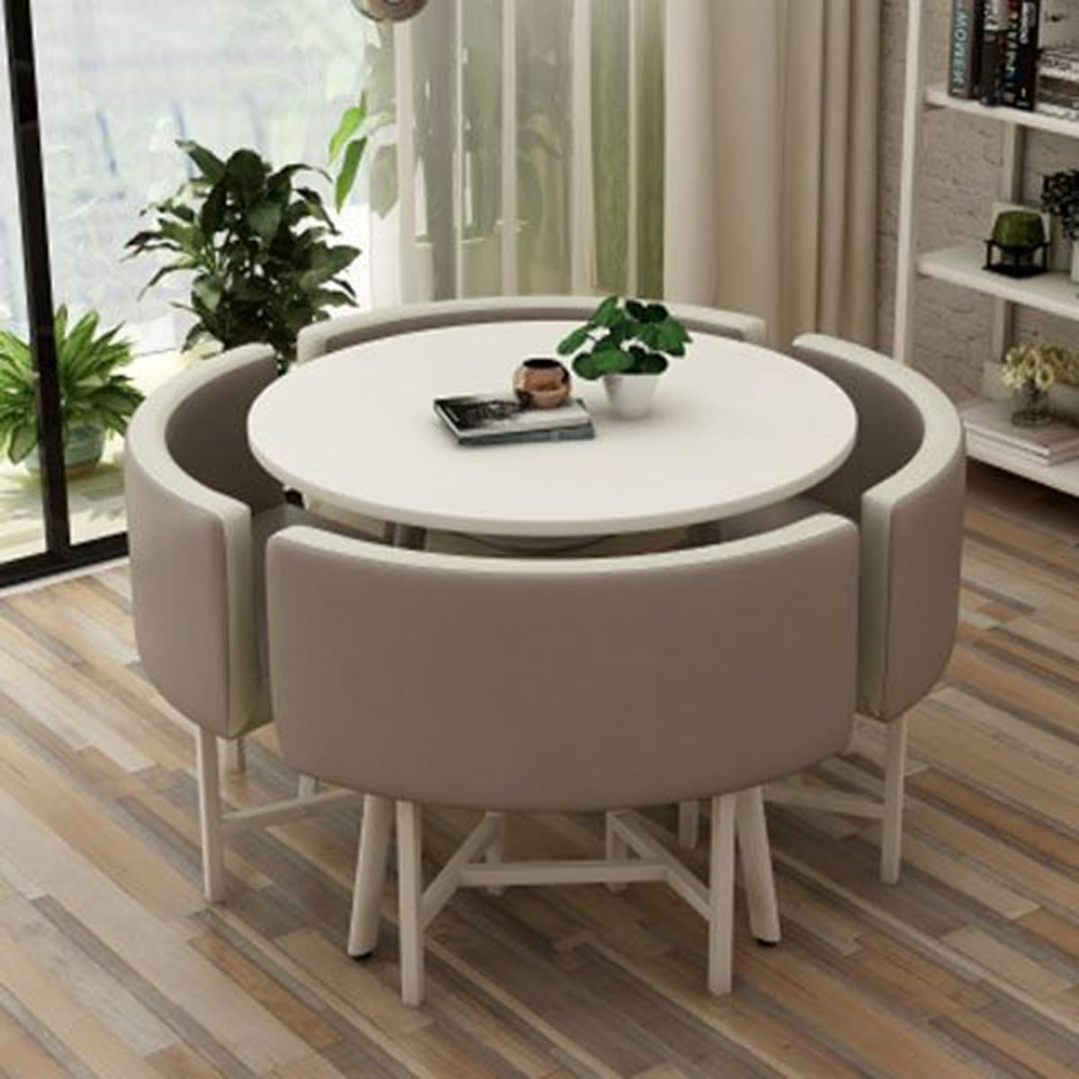 Amazon.com: Office Conference Dining Table and Chair, Round Reception ...