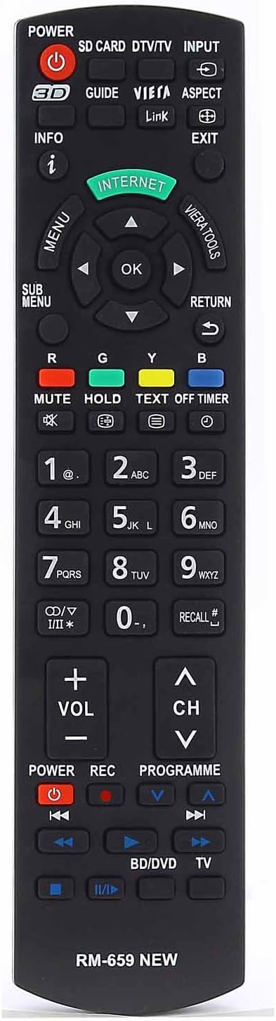 Replacement Remote Control for Panasonic Tv`s TX-L32C4B, TX-L32C4E, TX ...