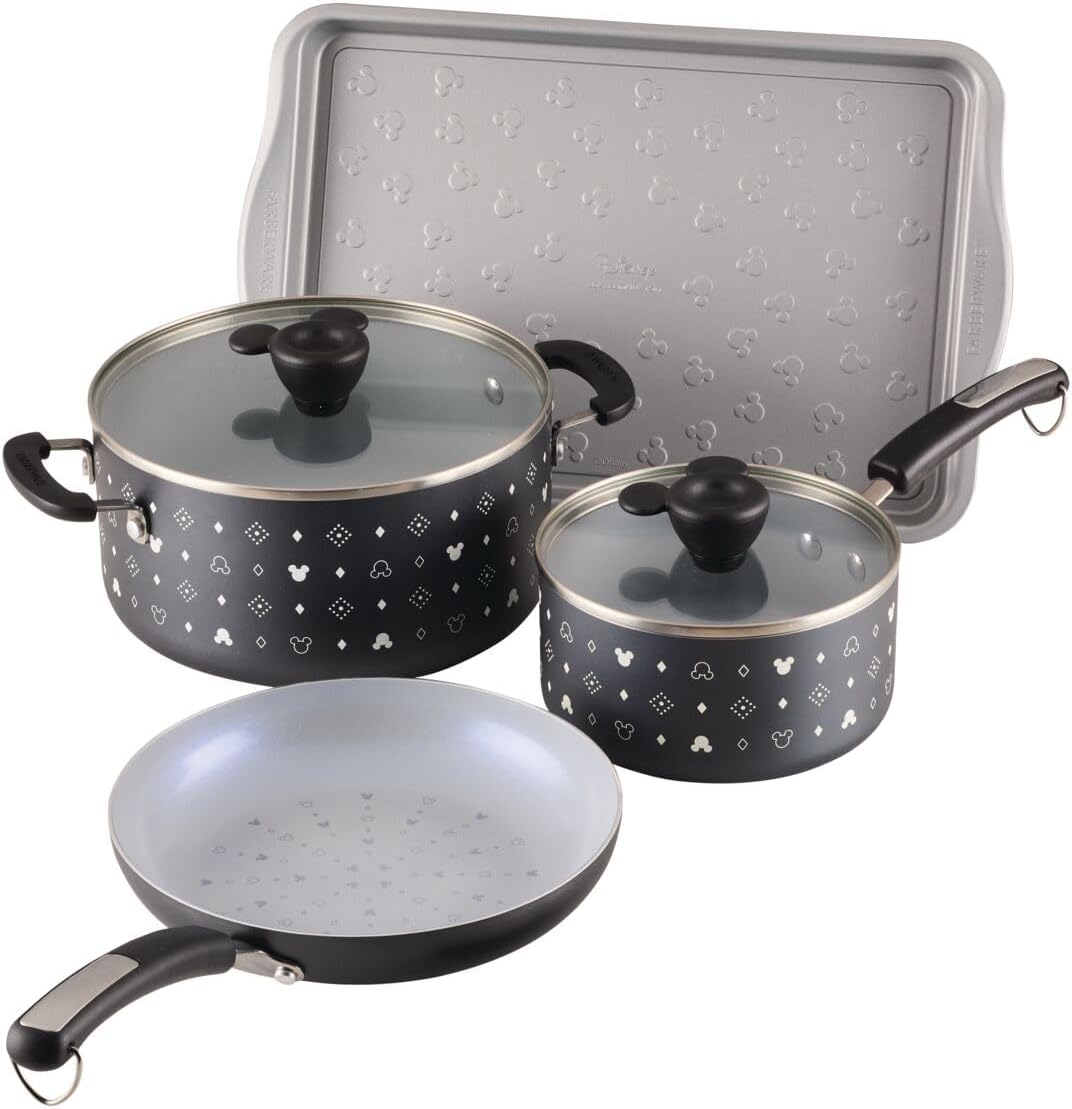Amazon.com: Farberware Disney Monochrome Ceramic Nonstick Cookware Pots ...