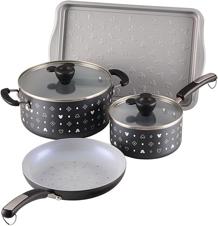 Amazon.com: Farberware Disney Monochrome Ceramic Nonstick Cookware Pots ...