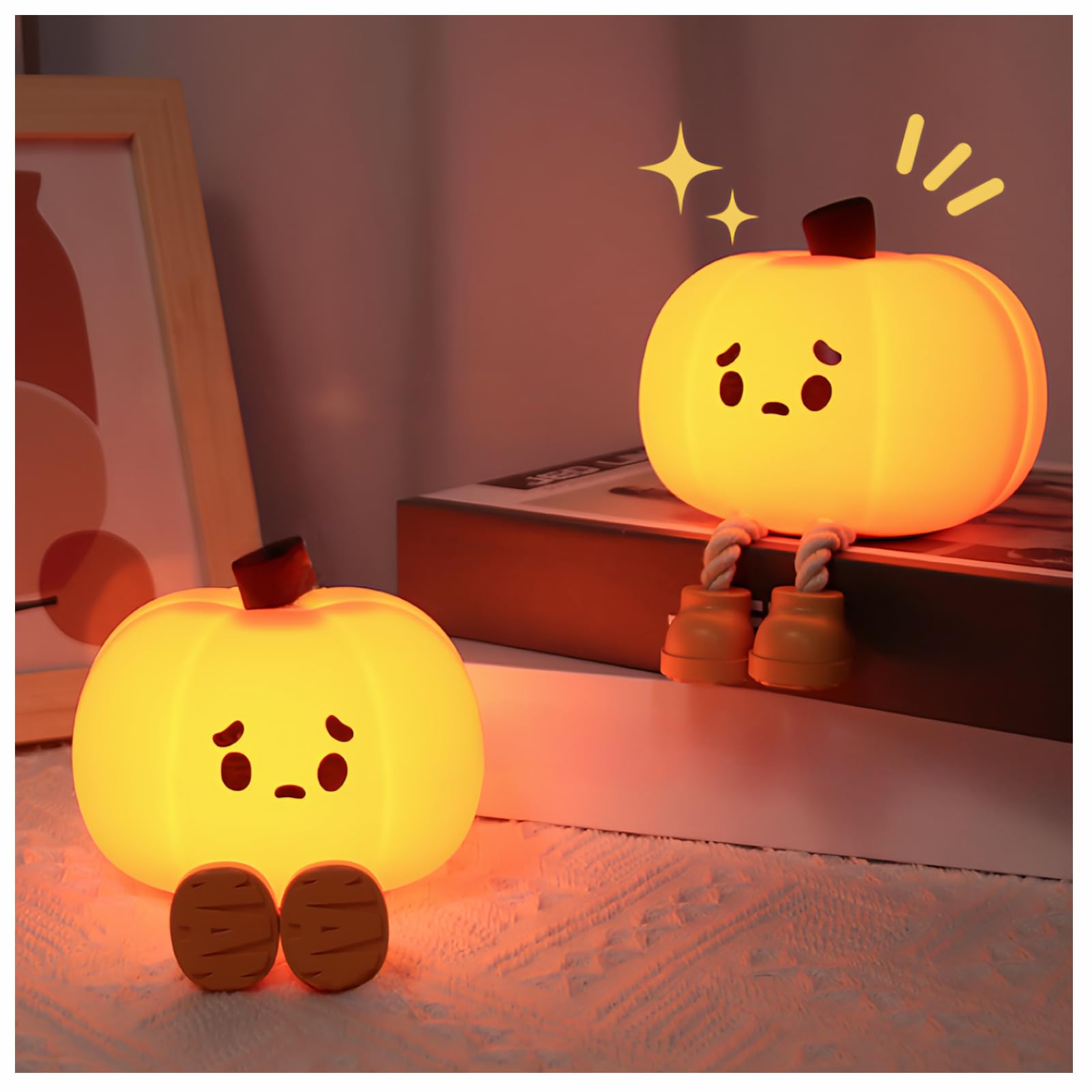 FRAGRANTGARDEN 2024 New Cute Pumpkin Night Light, Pumpkin Touch Lamp ...