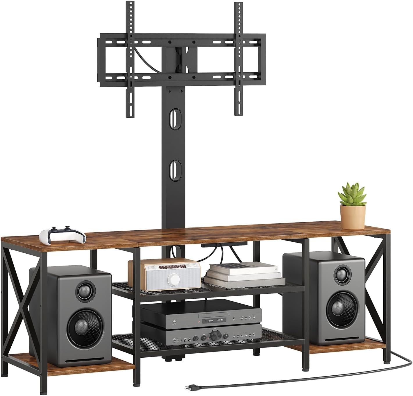 Amazon.com: HOOBRO TV Stand with Mount and Power Outlet 55.1 ...