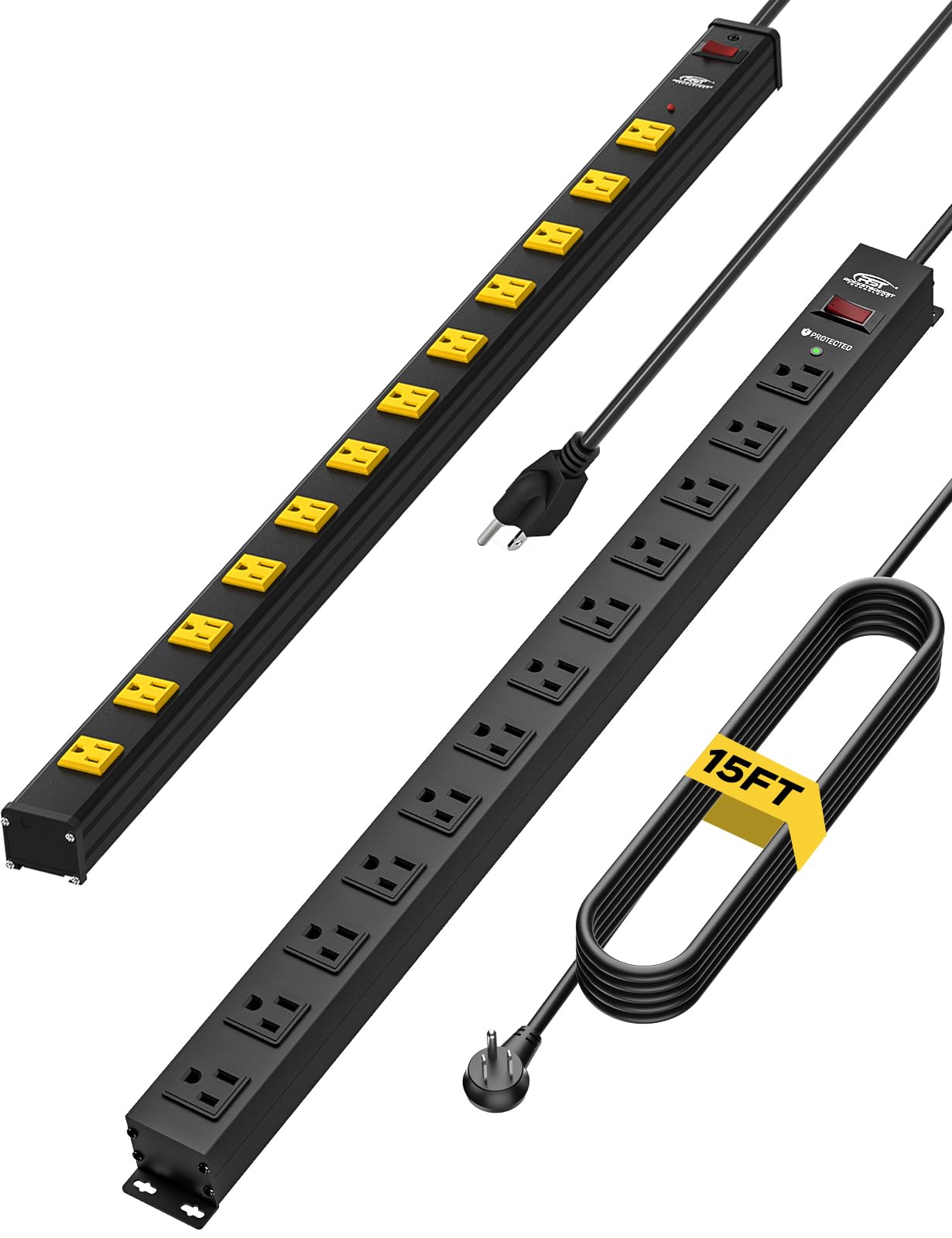 Amazon.com: CRST 12 Outelet Power Strip with Surge Protector 15FT and ...