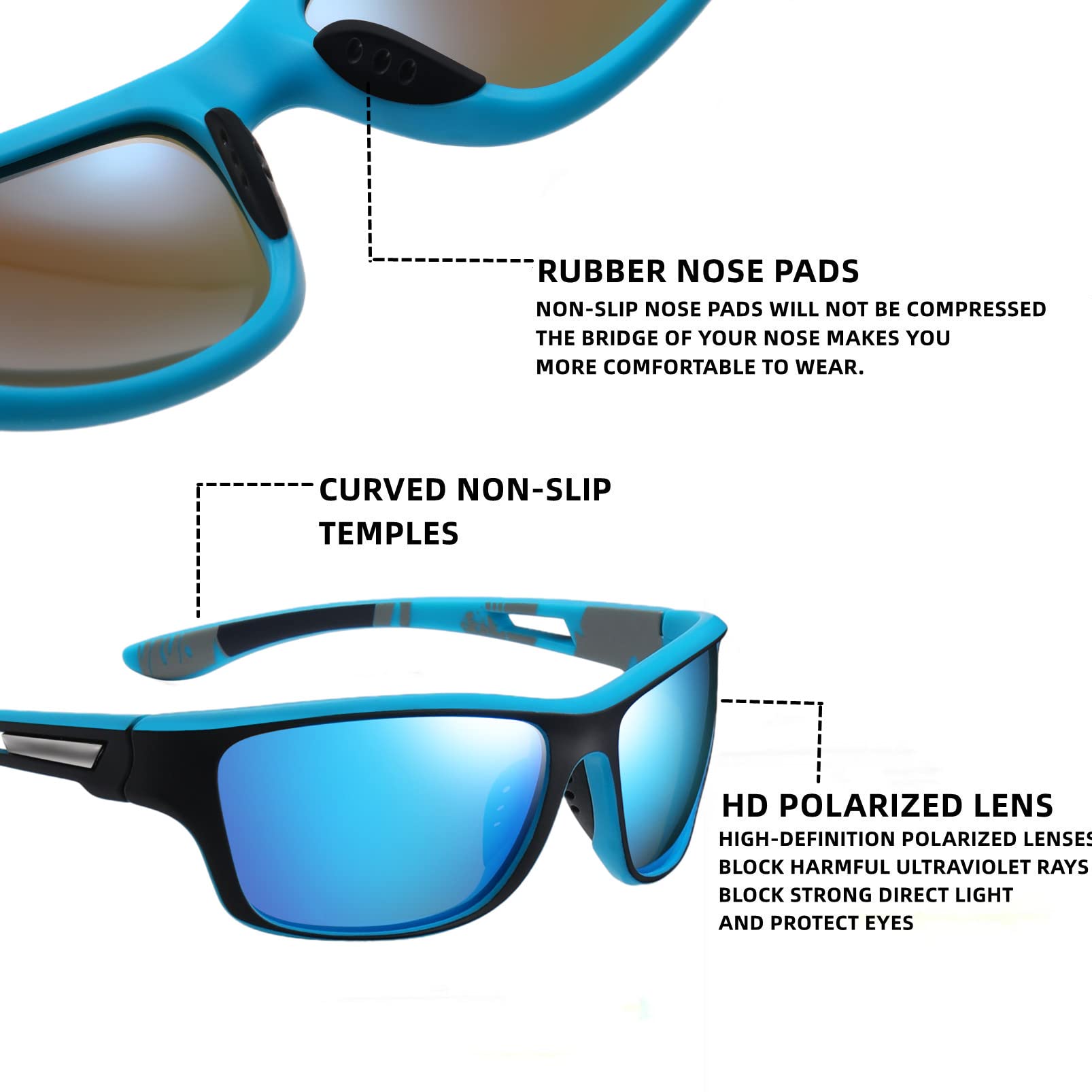 Cook Cheetah Sports Polarized Sunglasses for Men Fishing Cycling ...