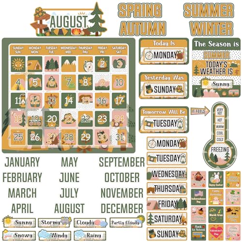 Snapklik.com : Cholemy 85 Pcs Camping Adventure Calendar Bulletin Board ...