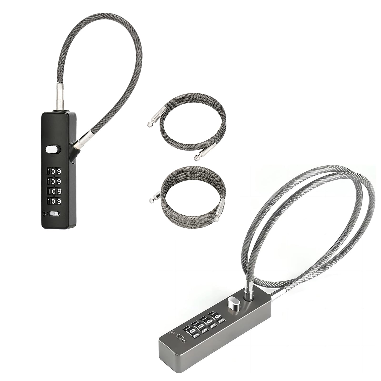 Tcyotoa Cable Locks with Combination, 4 Digit Combination Locking Cable ...