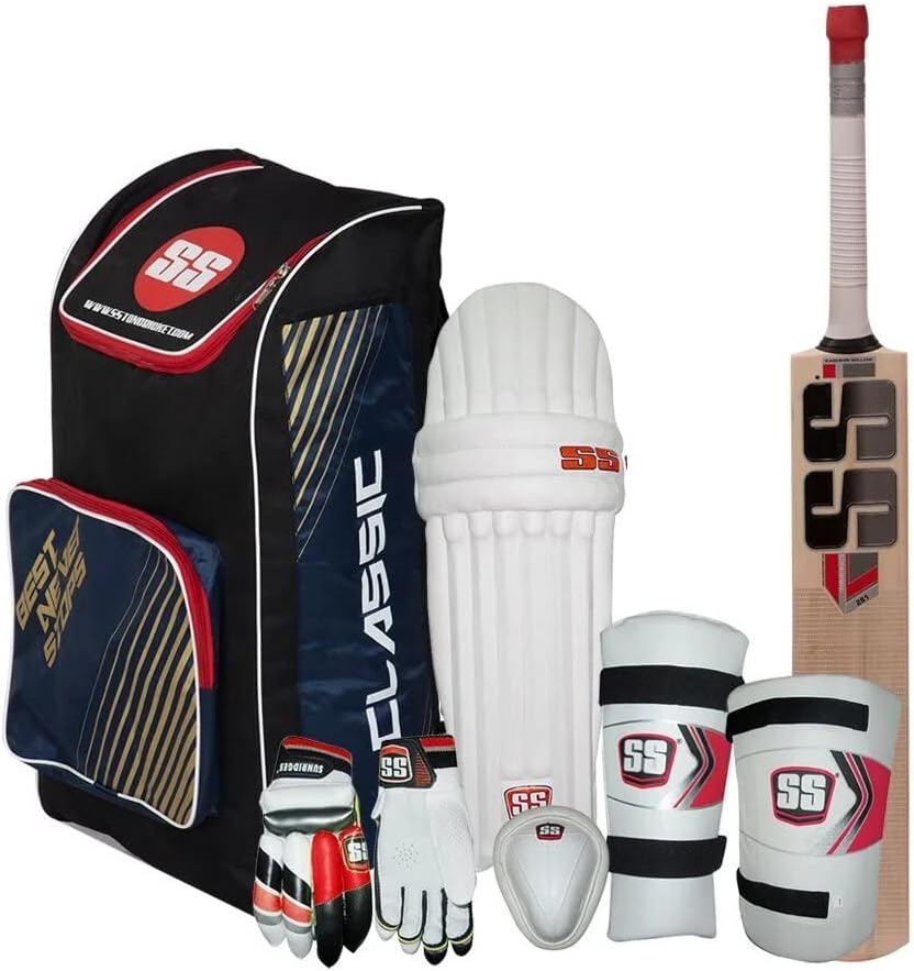 Buy SS Complete Full Leather Ball Cricket Kit Junior Kids Boys 9-11 ...