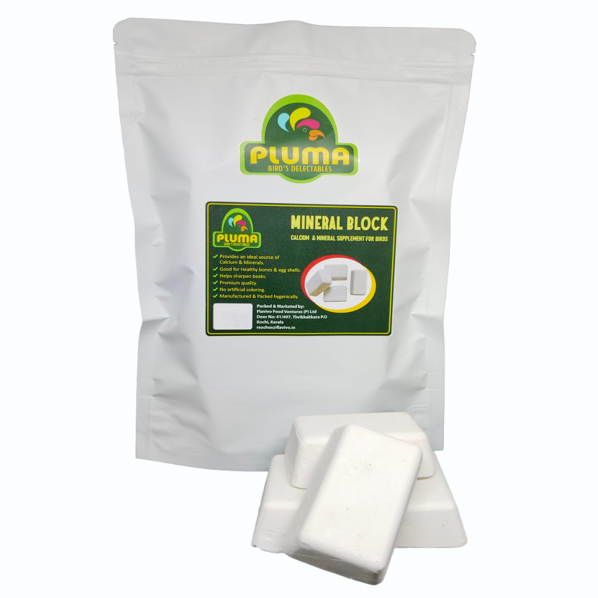 Buy Pluma Bird Food | Calcium Mineral Block for Birds - 4 Pieces (250 g ...