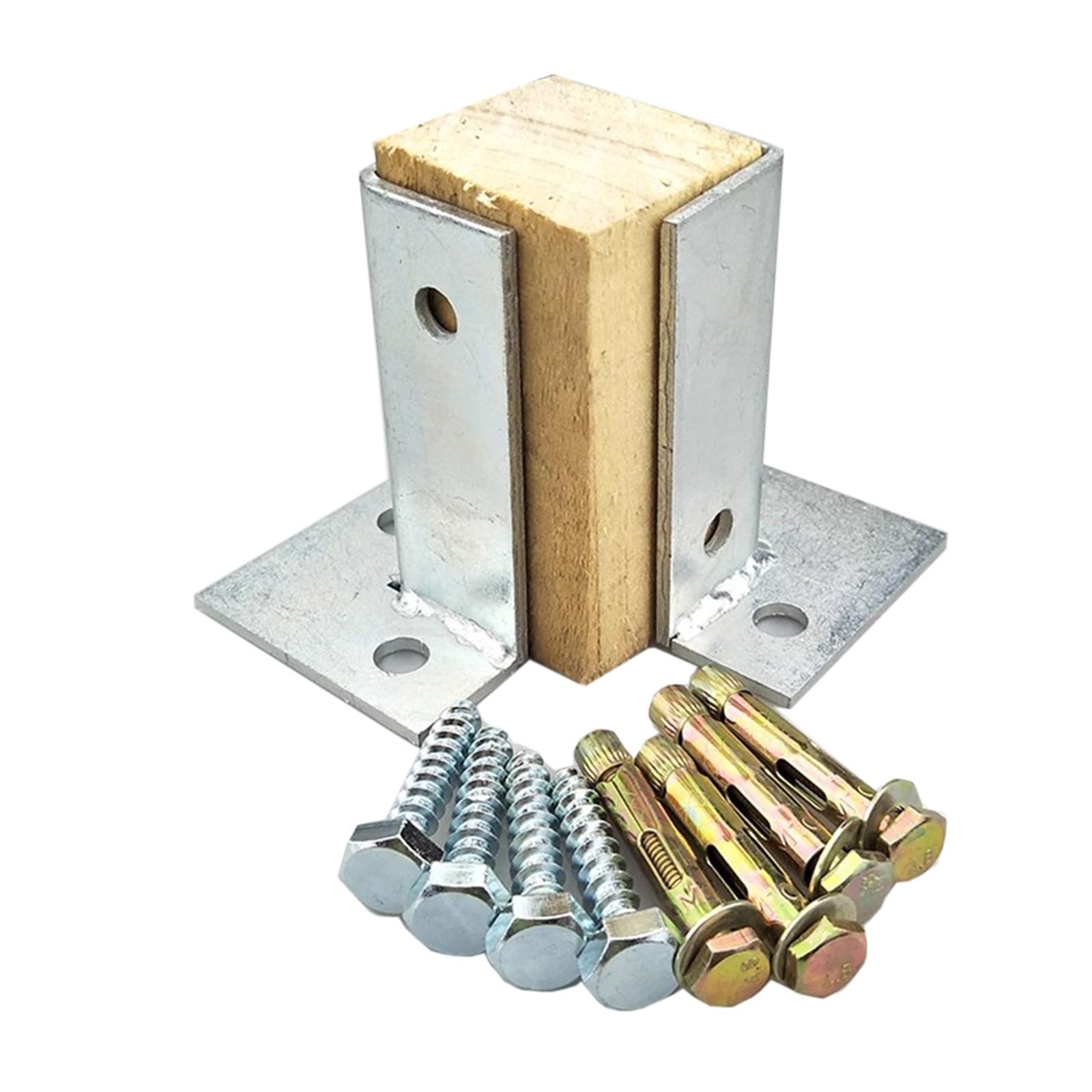 Heavy Duty Wood Post Base Adjustable, Fence Post Holder with Fittings ...