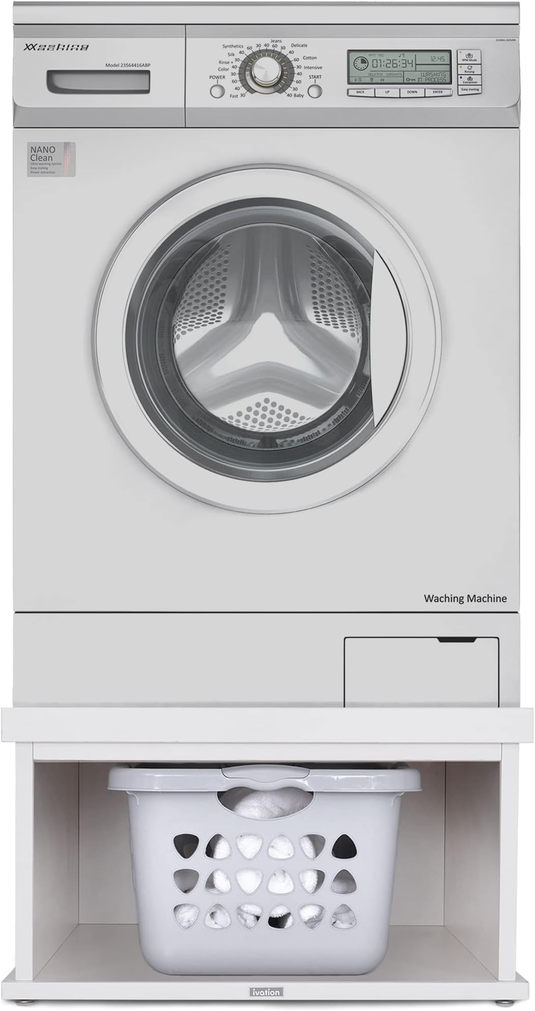 Amazon.com: Ivation | Wooden Laundry Pedestal for Washer & Dryer, Made ...