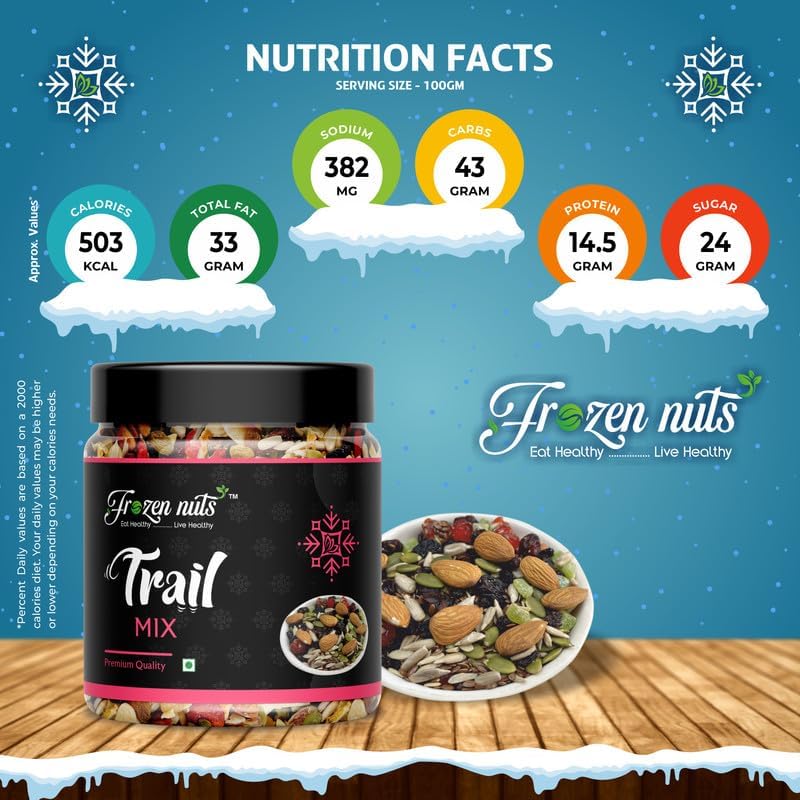 FROZEN NUTS Trail Mix - Almonds, Cashews, Raisins, Sunflower, Pumpkin ...