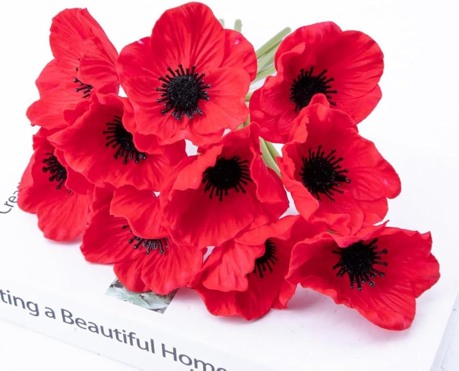 Amazon.com: eamve 10 Bundles Artificial Poppy Flowers,Artificial Poppy ...