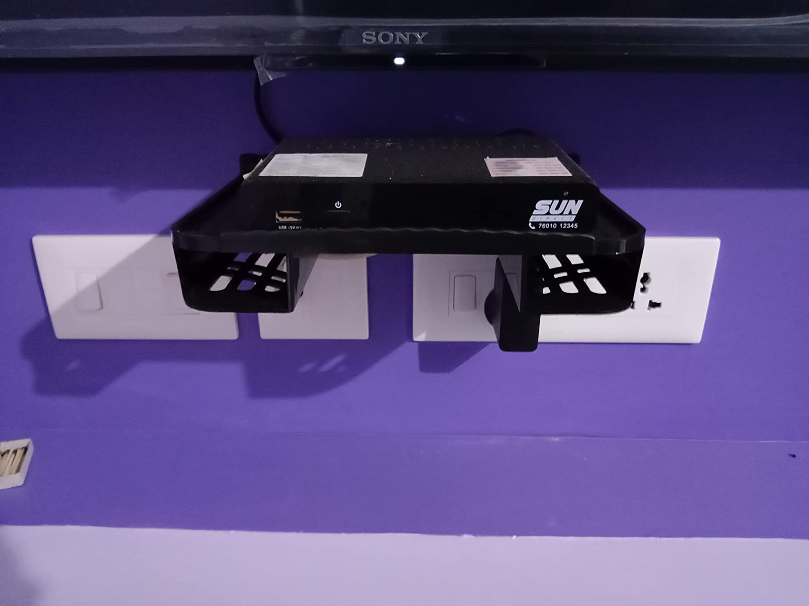 iSTAR Acrylic Tv Set Top Box Stand With Remote Holder Wall Mount Shelf ...