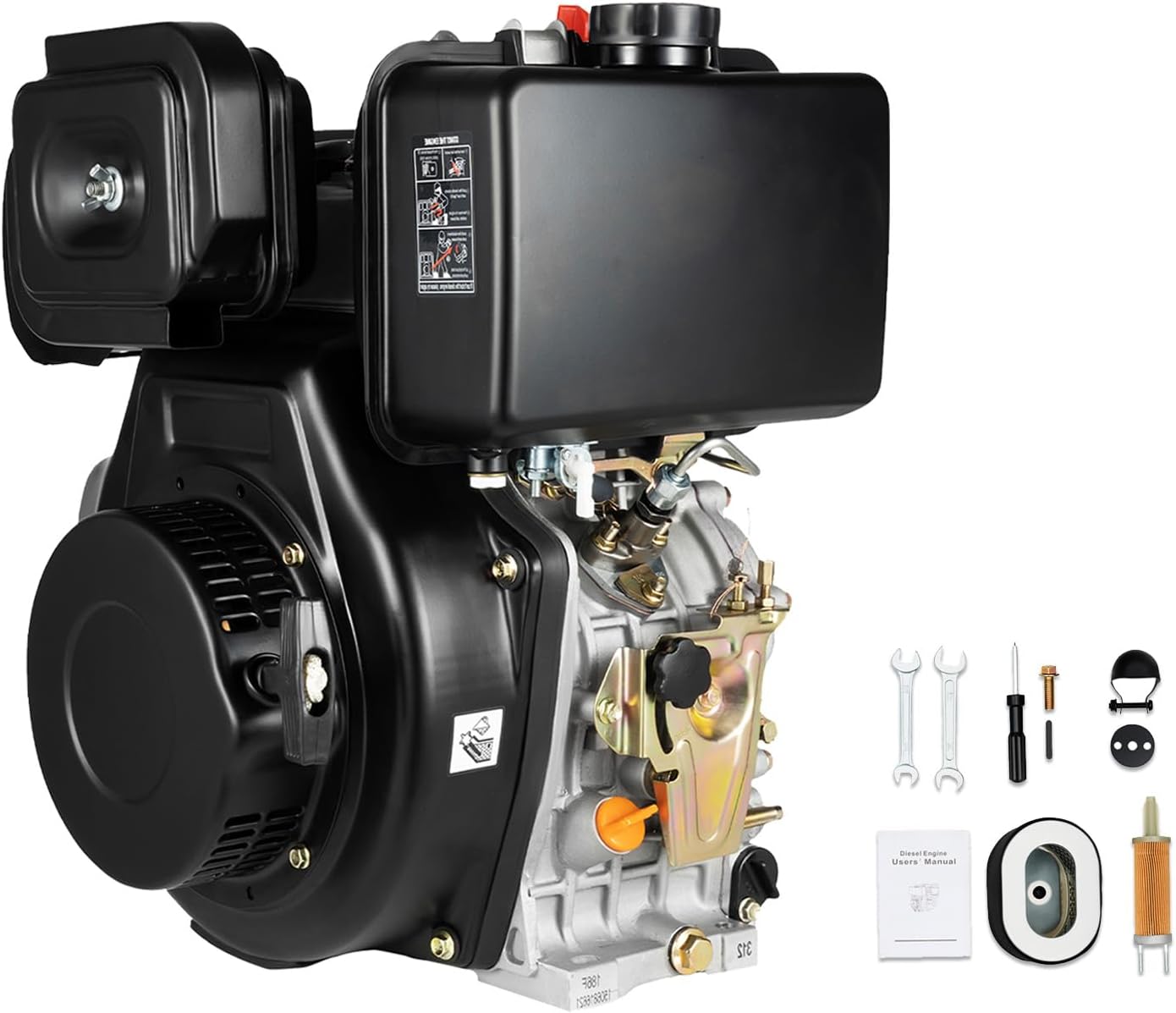 Amazon.com: AGULIUM 10HP 4 Stroke Diesel Engine 418CC Single Cylinder ...