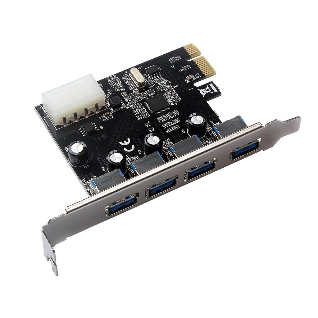 TiMi Trends 4 Ports PCI-E to USB3.0 HUB PCI Express Expansion Card for ...