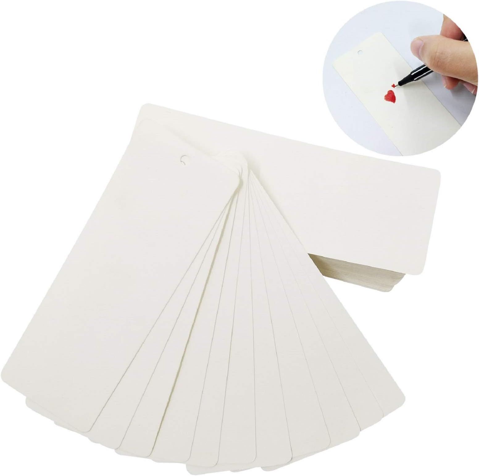 Amazon.com : 100 Pack Blank Bookmarks to Decorate - DIY Crafts White ...