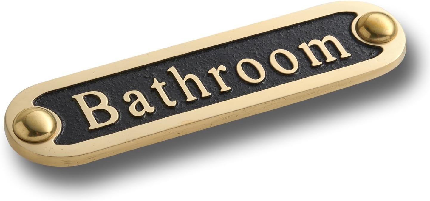 Vintage style cast metal bathroom door sign : Amazon.co.uk: DIY & Tools